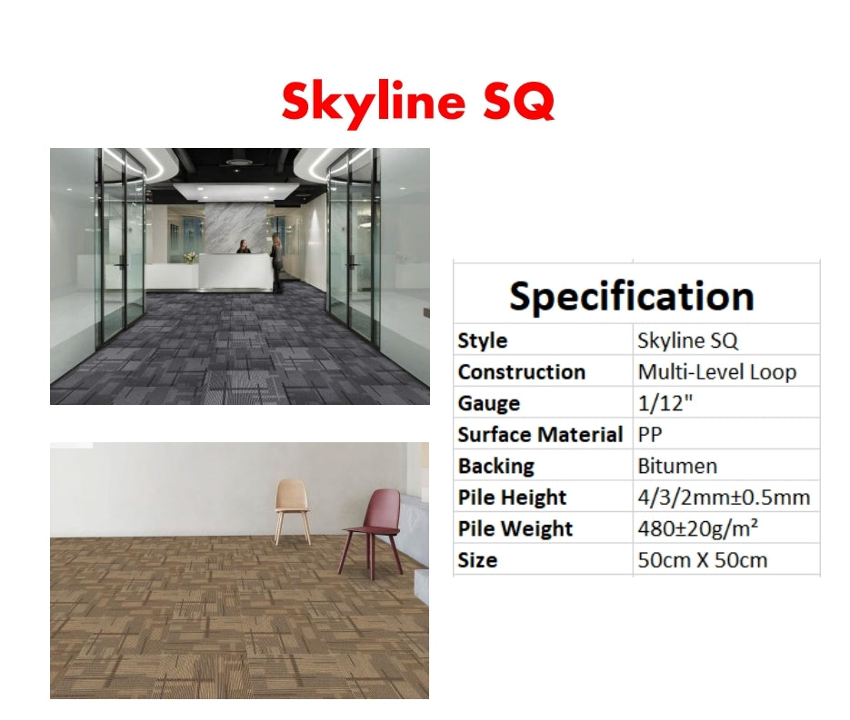 Carpet Tiles - Skyline SQ Series (4 Colours Available)
